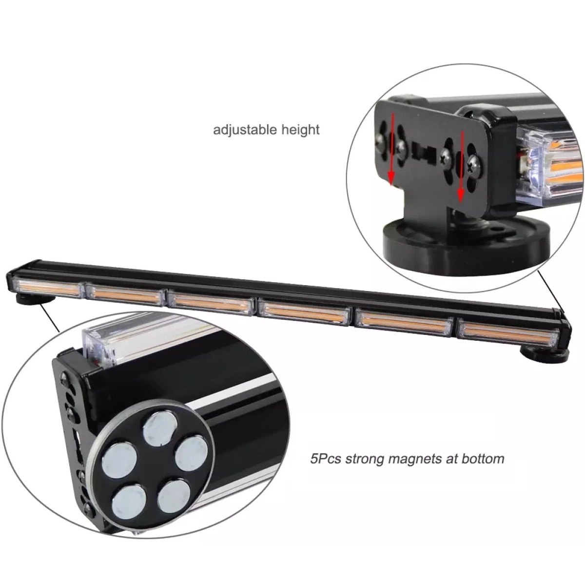 90cm DOUBLE SIDED magnet mount roof strobe lights, BEACON LIGHTS FOR ...